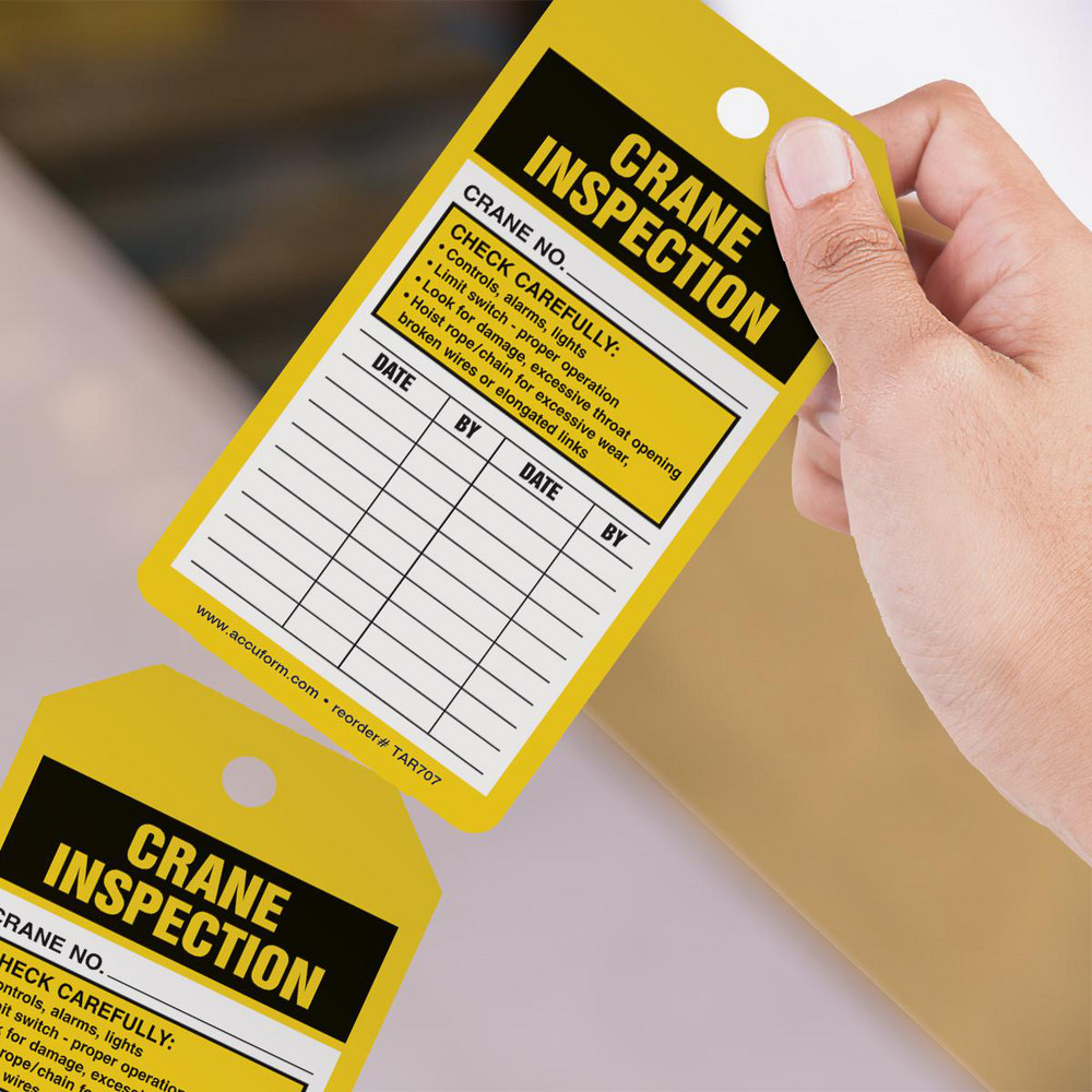 AccuformNMC - Inspection Tag: Rectangle, 6-1/4" High, Synthetic Paper ...