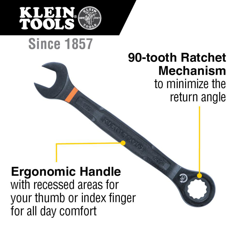 Klein Tools - Combination Wrench Set: 8 Pc, 5/16 to 3/4" Wrench ...