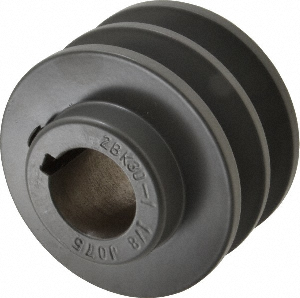 TB Wood's - 1-1/8" Bore Diam, 3.15" OD, Finished Bore Two Groove Sheave ...