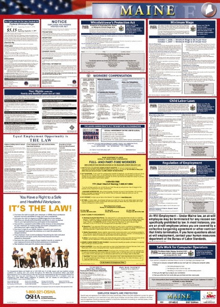NMC - 24" Wide x 40" High Laminated Paper Labor Law Information Poster ...