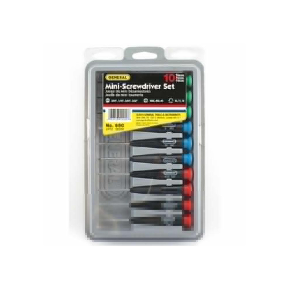 General - Screwdriver Set: 10 Pc, Phillips, Slotted & Torx | MSC Direct