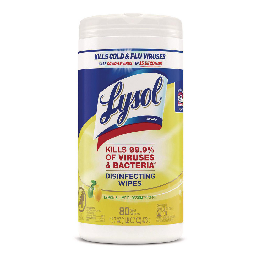 Lysol - Disinfecting Wipes, 1-Ply, 7" x 7.25", Lemon and Lime Blossom ...