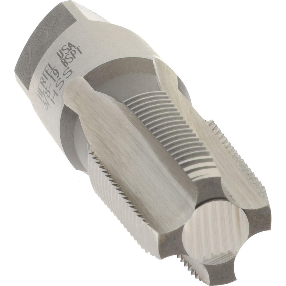 Hertel - British Standard Pipe Tap: 3/8-19 BSPT, Bottoming Chamfer, 4 ...