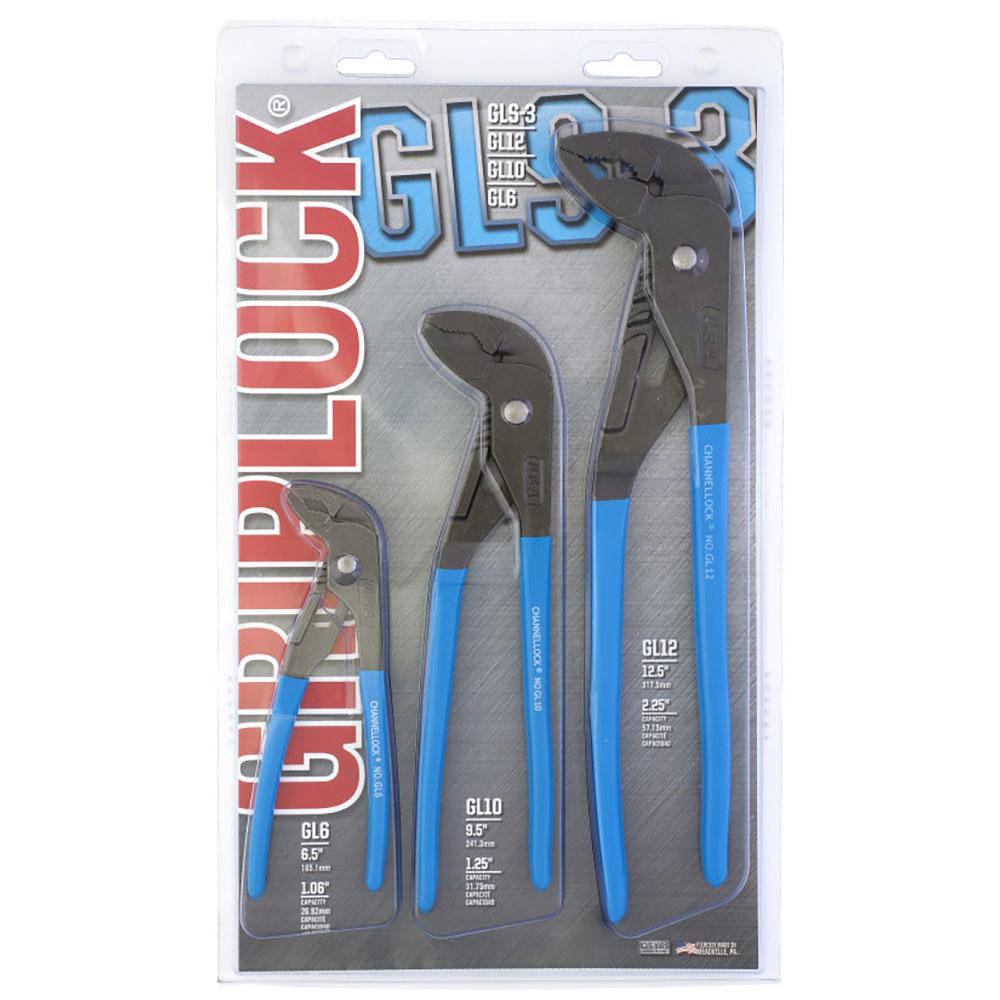 Channellock - Plier Set: 3 Pc, Tongue & Groove Pliers | MSC Direct