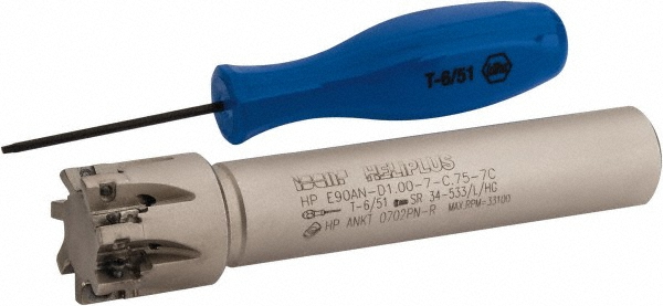 Iscar - Indexable Square-Shoulder End Mill: HP E90AN-D1.-7-C.75-7C, 1 ...