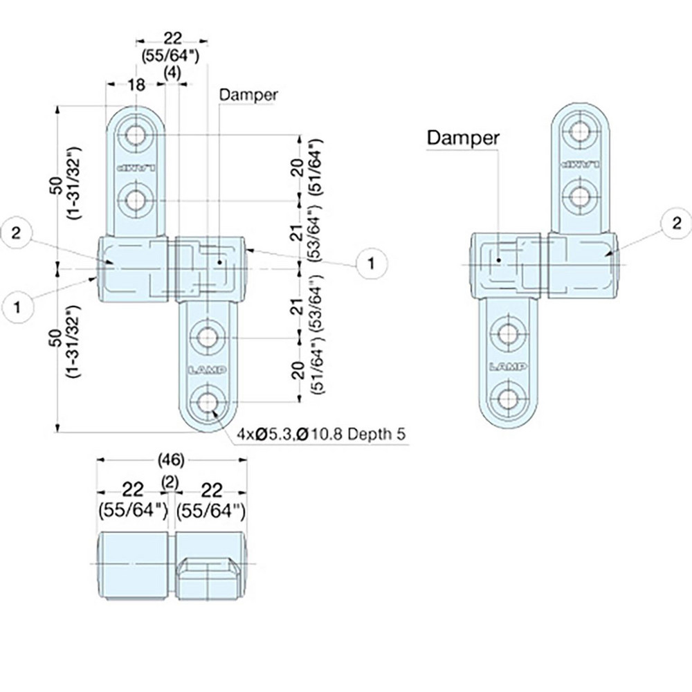 Sugatsune - Specialty Hinges: Stainless Steel, Non-Mortise, Surface ...
