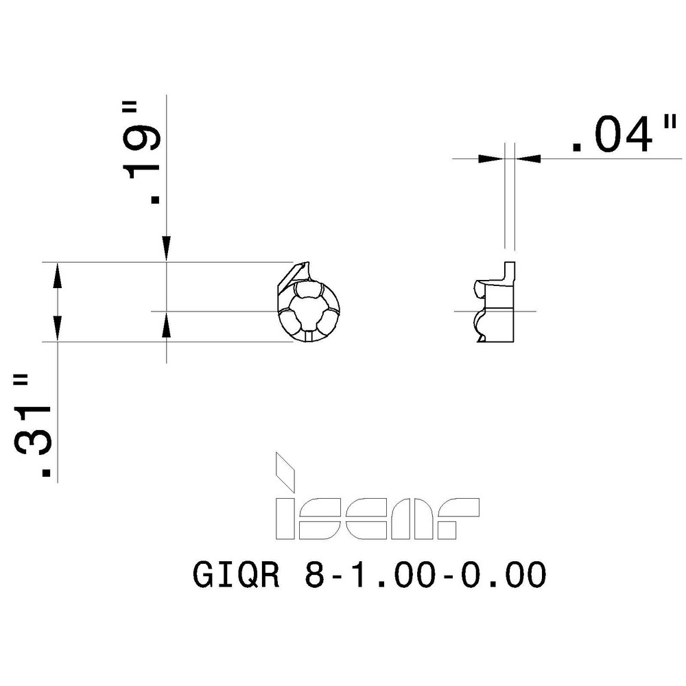 Iscar - Grooving Insert: GIQR 8-1.00-0.00 IC528, Carbide | MSC Direct