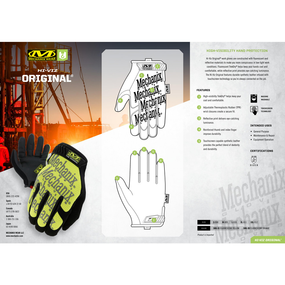 Mechanix Wear - Work Gloves: Mechanix Wear Hi-Viz Original®, Tricot ...