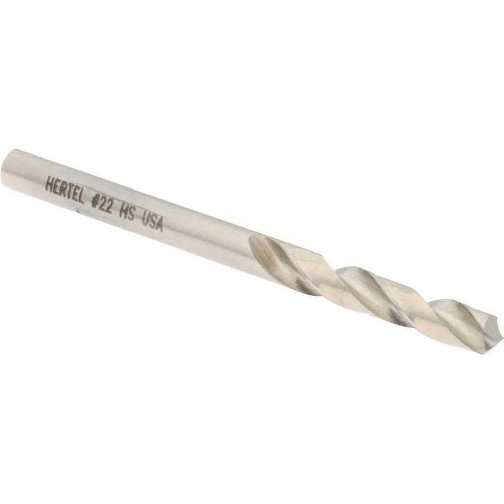 Hertel - Screw Machine Length Drill Bit: #22 (0.1570) Dia, 118 deg, HSS ...
