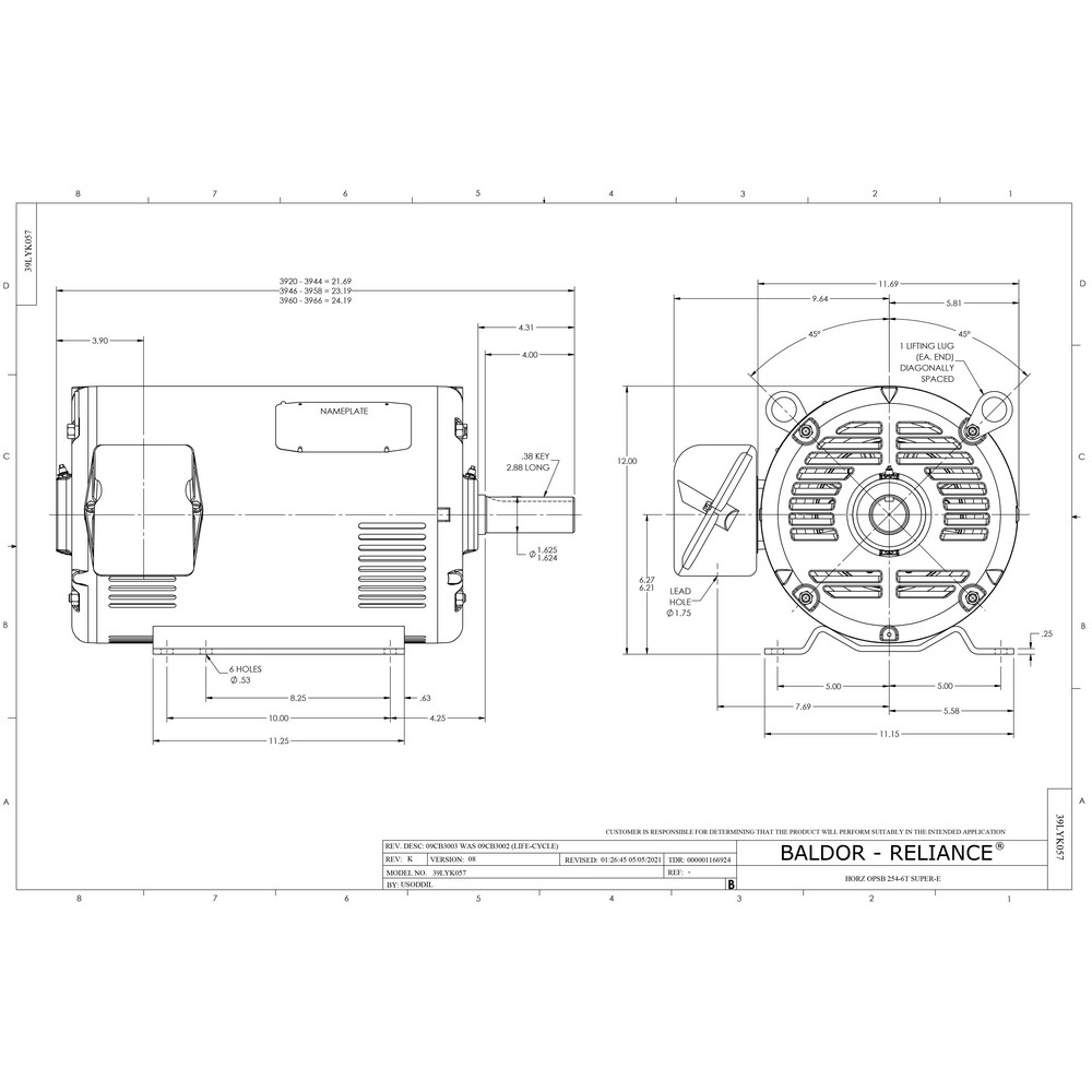 Baldor Reliance - Three Phase AC Motor: ODP Enclosure | MSC Direct