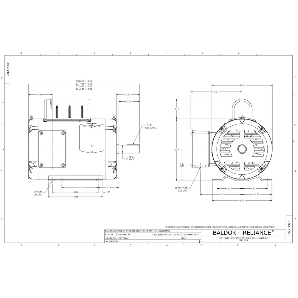 Baldor Reliance - Single Phase AC Motor: ODP Enclosure | MSC Direct