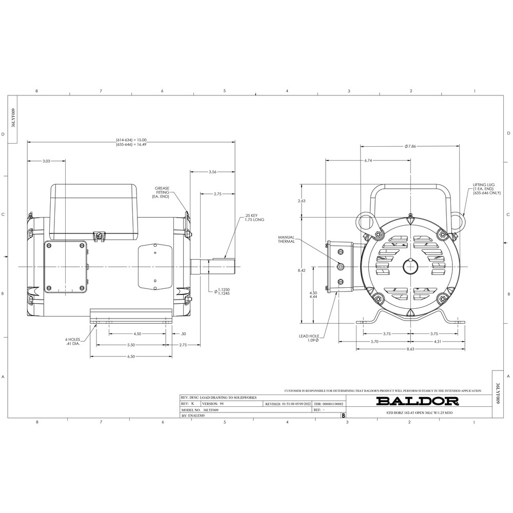 Baldor Reliance - Single Phase AC Motor: ODP Enclosure | MSC Direct