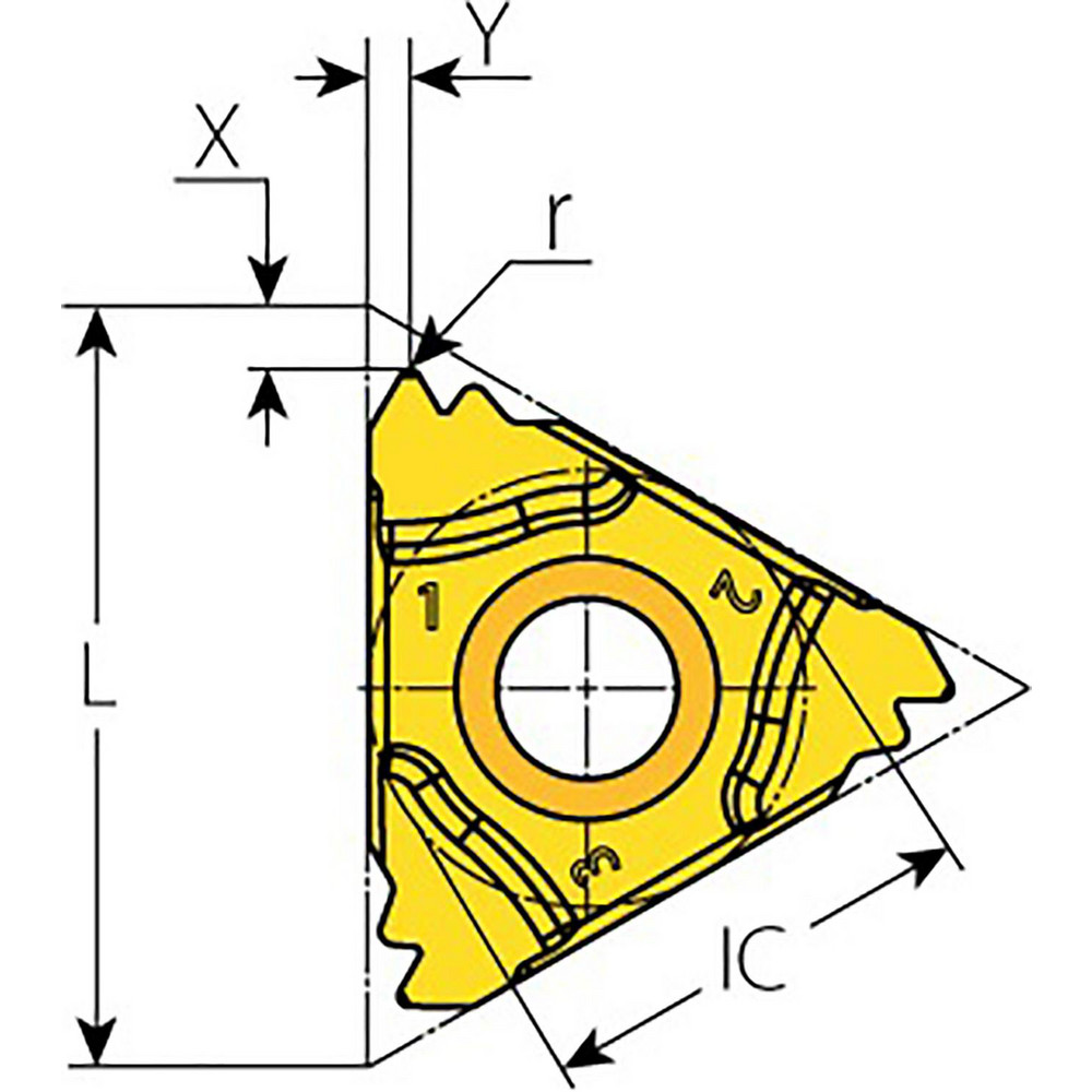 Vargus - Laydown Threading Insert: 3DTERAG60 VK8, Carbide | MSC Direct