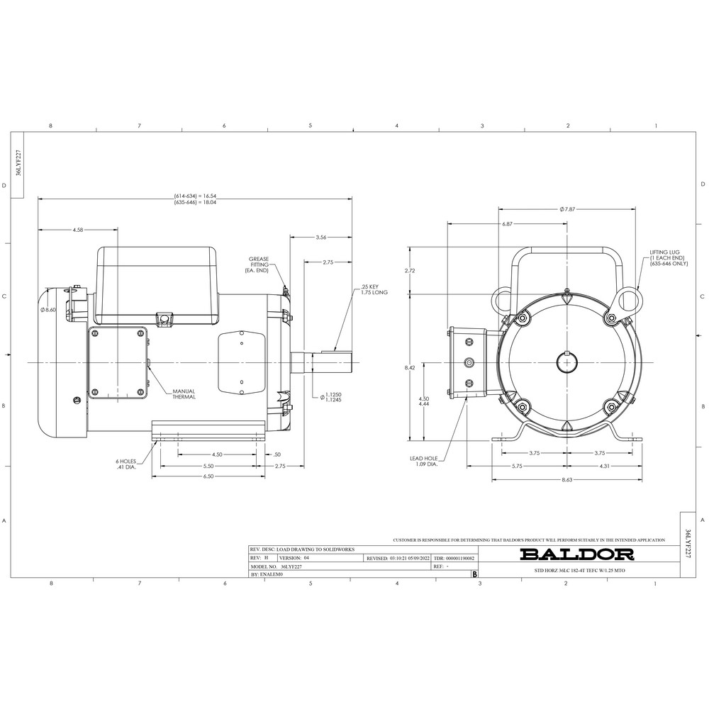 Baldor Reliance - Single Phase AC Motor: TEFC Enclosure | MSC Direct