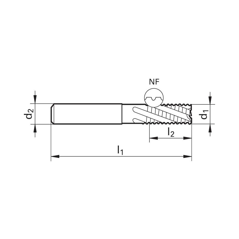Guhring - Roughing End Mill: 1/2" Dia, 4 Flute, Single End, Solid ...
