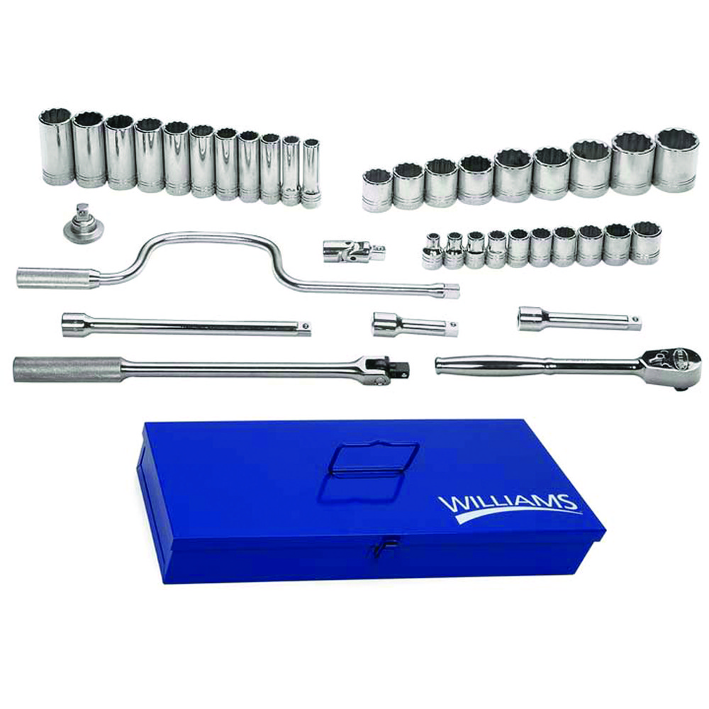 Williams - Socket Set: Socket Set, 38 Pc, 1/2" Drive | MSC Direct