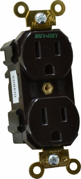 Leviton - Straight Blade Duplex Receptacle: NEMA 5-15R, 15 Amps, Self ...