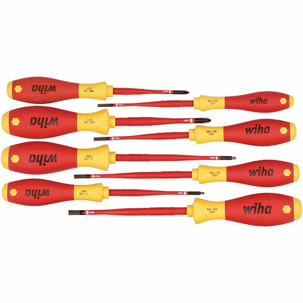 Wiha - 8 Piece Slotted, Phillips & Square Screwdriver Set - 89611339 ...