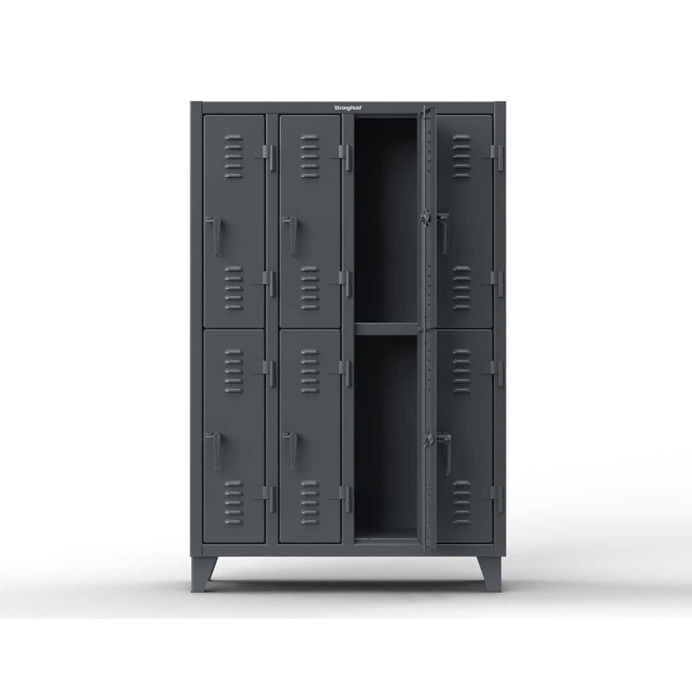 Strong Hold - 38X18X72" 2-T GRAY 6DOOR SLIM-LINE LOCKER | MSC Direct