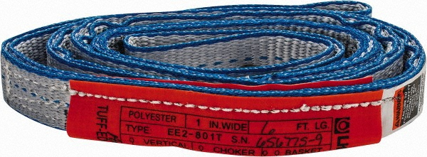 Lift-All - 6' Long x 1" Wide 6,400 Lb Basket Capacity Polyester Web ...