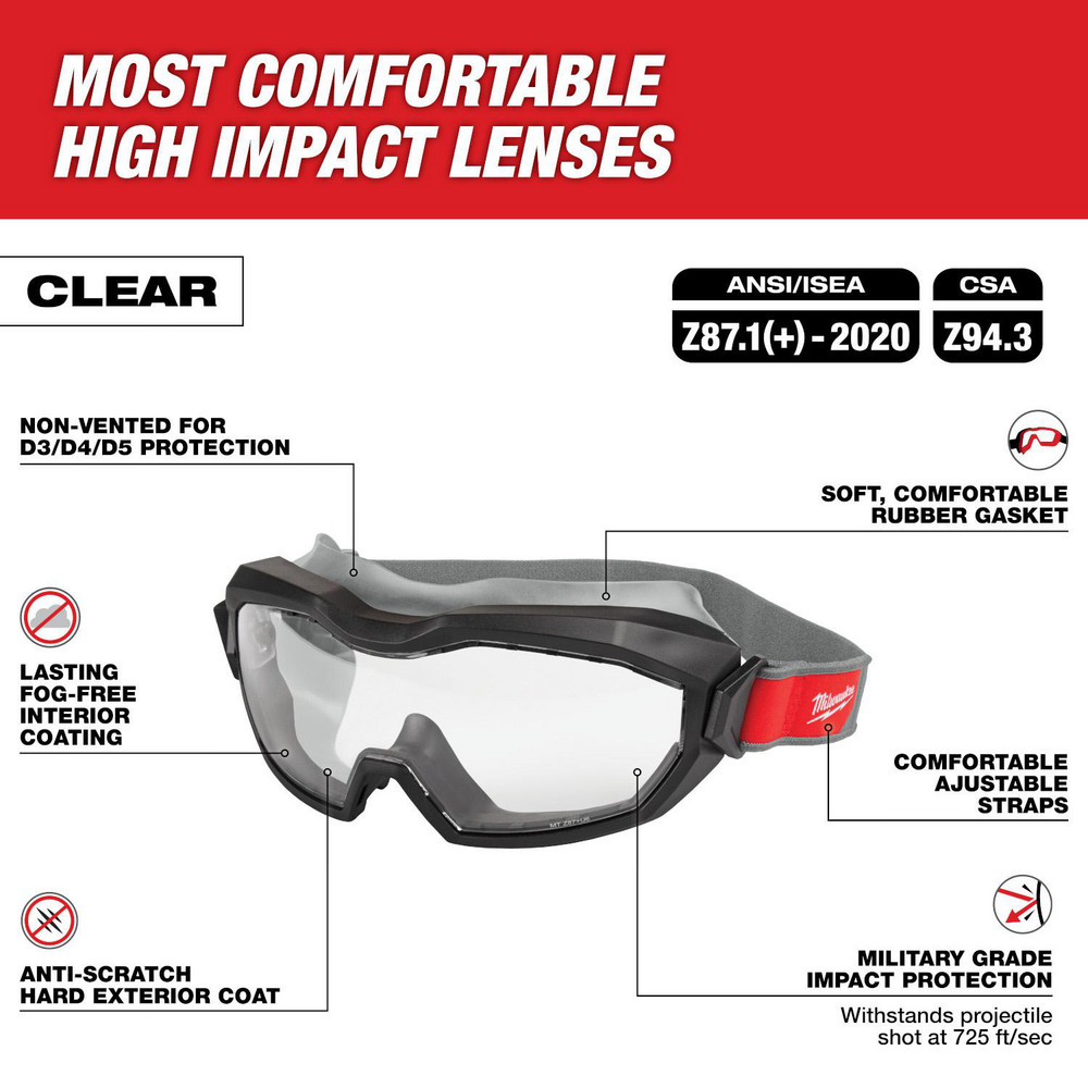Milwaukee Tool - Safety Goggles: Dust & Splash, Anti-Fog & Anti-Scratch ...