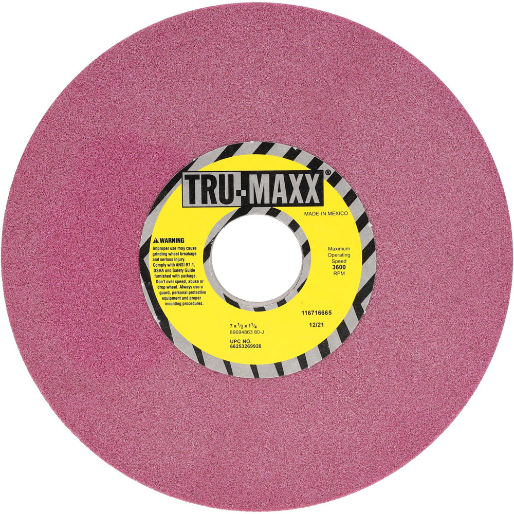 Tru-Maxx - Surface Grinding Wheel: 7" Dia, 1/2" Thick, 1-1/4" Arbor, 80 ...
