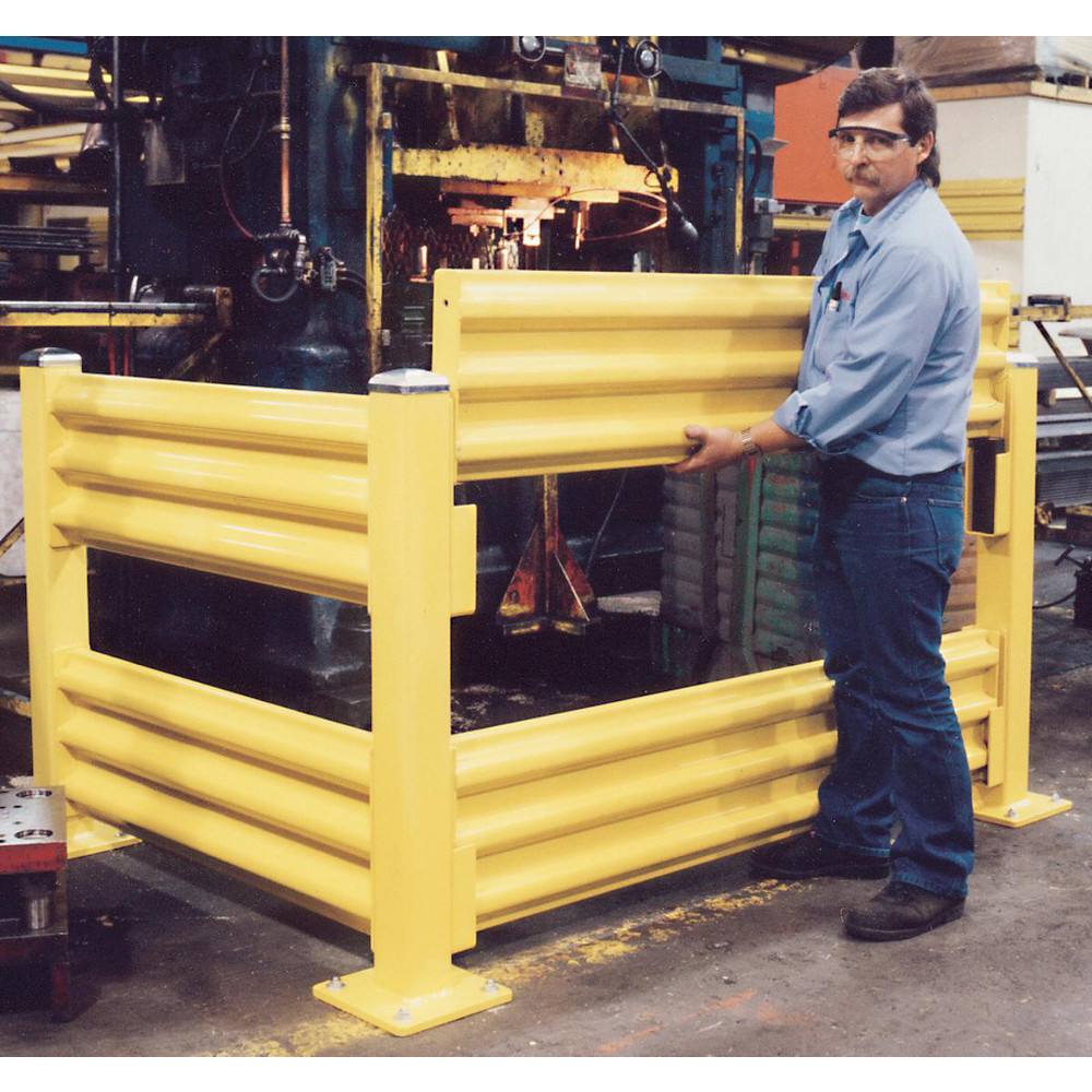 Steel King - Heavy-Duty Guard Rail: Yellow, Powder Coated, Steel | MSC ...