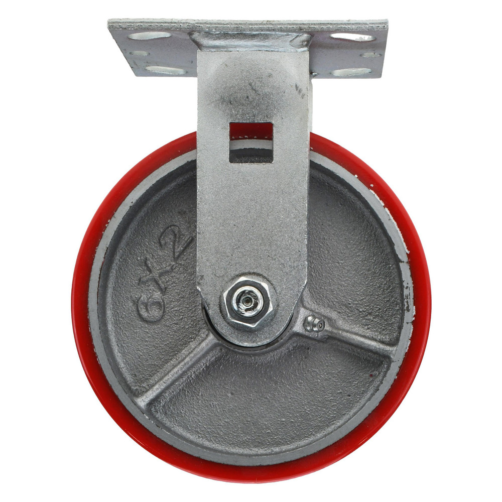 Value Collection - Rigid Top Plate Caster: Polyurethane, 6" Wheel Dia ...