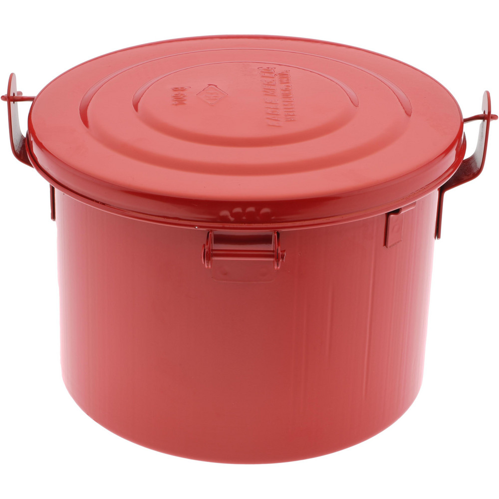 Eagle - 4 Quart Capacity, Coated Steel, Red Bench Can | MSC Direct