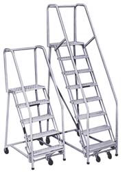 PW Platforms - Steel Spring-Loaded Rolling Ladder: Type Type IA, 300 lb ...