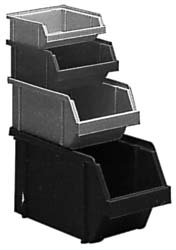 Flambeau - Plastic Hopper Stacking Bin: Red | MSC Direct