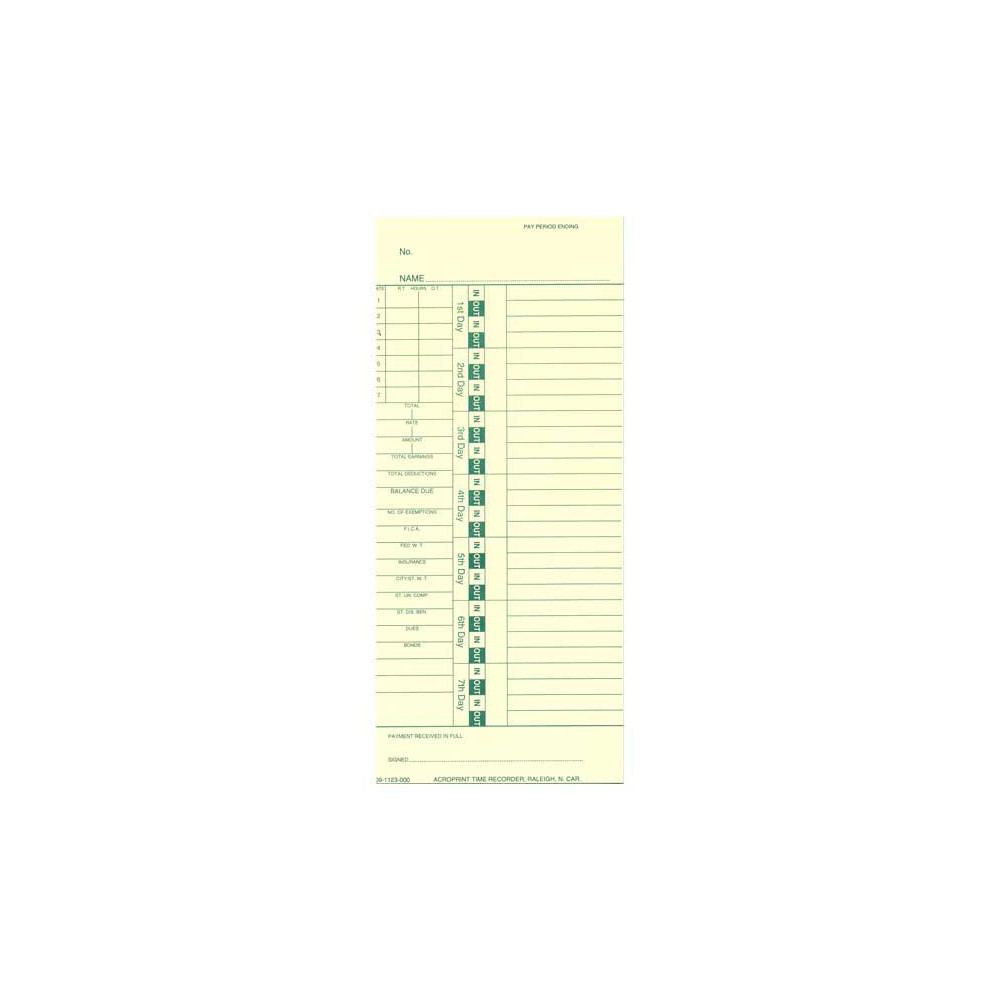 Acroprint Time Recorder - Time Cards & Time Clock Accessories ...