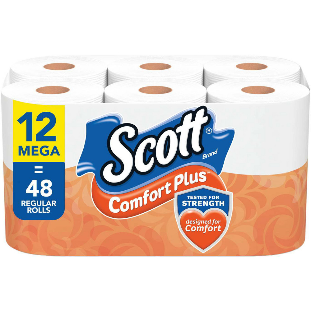 Scott - ComfortPlus Toilet Paper, Mega Roll, Septic Safe, 1-Ply, White, 425 Sheets/Roll, 12 ...