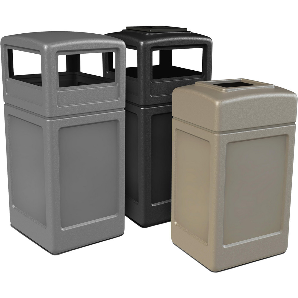 Commercial Zone - Trash Can: 42, Square, Black - 90030974 - MSC ...