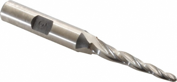Made in USA - Tapered End Mill: 3 deg Angle per Side, 1/8" Small Dia, 1 ...