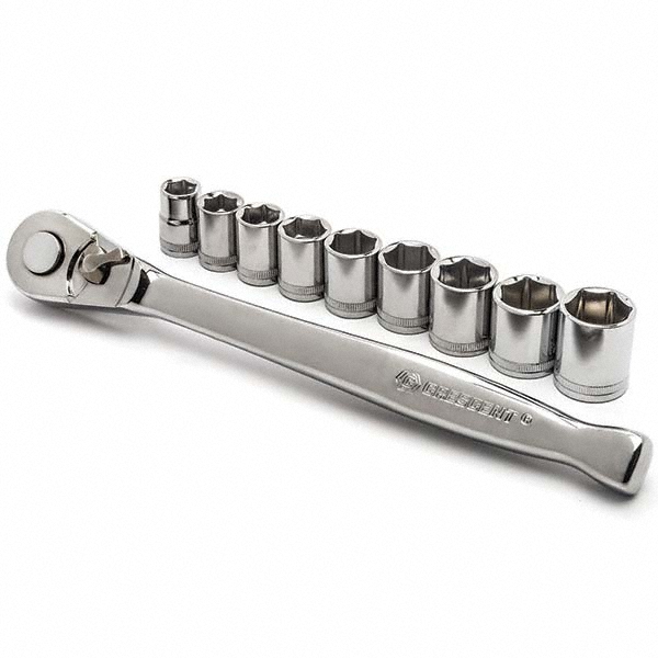 Crescent - Socket Set: Standard, 15 Pc, 3/8" Drive, 3/8" Min, 3/8" Max ...