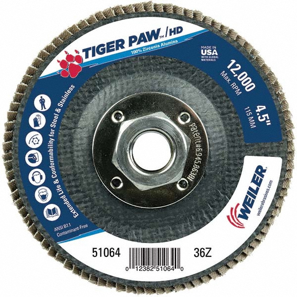Weiler - Flap Discs; Abrasive Type: Coated ; Flap Disc Type: Type 29 ...