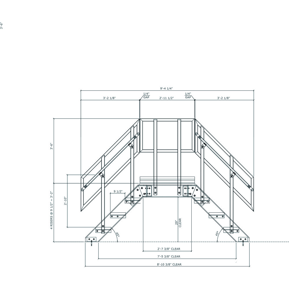 Fibergrate - Fiberglass Reinforced Plastic, 29" Ship Stair Crossover ...