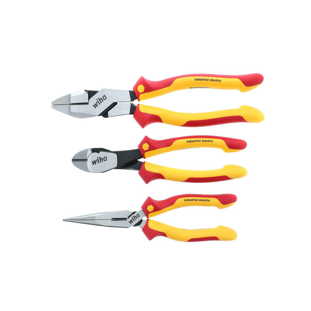 Wiha - Plier Sets: Plier Type Included: Insulated Industrial Long Nose ...
