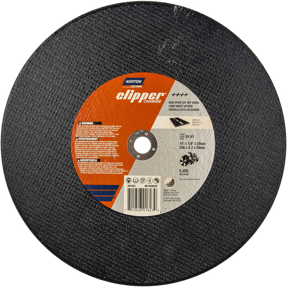 Norton - Cutoff Wheel: Type 1 (01/41), 14" Dia, 1/8" Thick, 20.00 mm ...