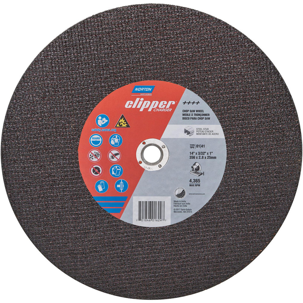 Norton - Cutoff Wheel: Type 1 (01/41), 14" Dia, 3/32" Thick, 1" Hole ...