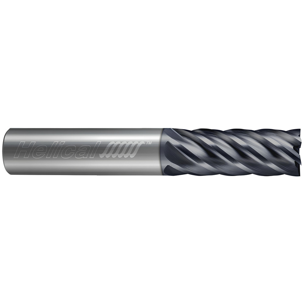 Helical Solutions - Corner Radius End Mill: 3/8" Dia, 1/2" LOC, 0.0200" Radius, 5 Flute, Solid ...