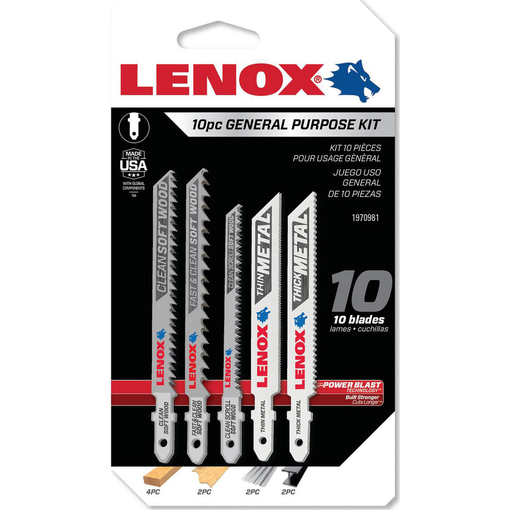 Lenox - 10PC 3-5/8-4" T-SHANK BI-METAL JIGSAW BLADE SET | MSC Direct