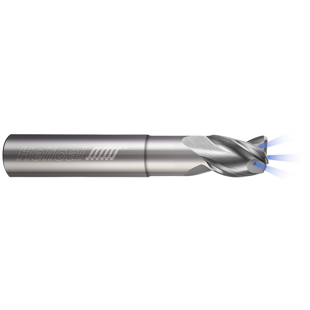 Helical Solutions - Corner Radius End Mill: 3/8" Dia, 1/2" LOC, 0.06 ...
