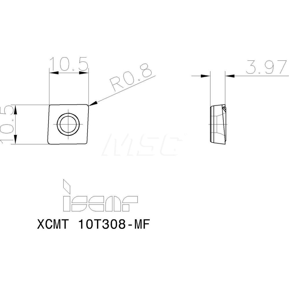 Iscar - XCMT10T308-MF IC908 Carbide Drill Chamfer Insert | MSC Direct
