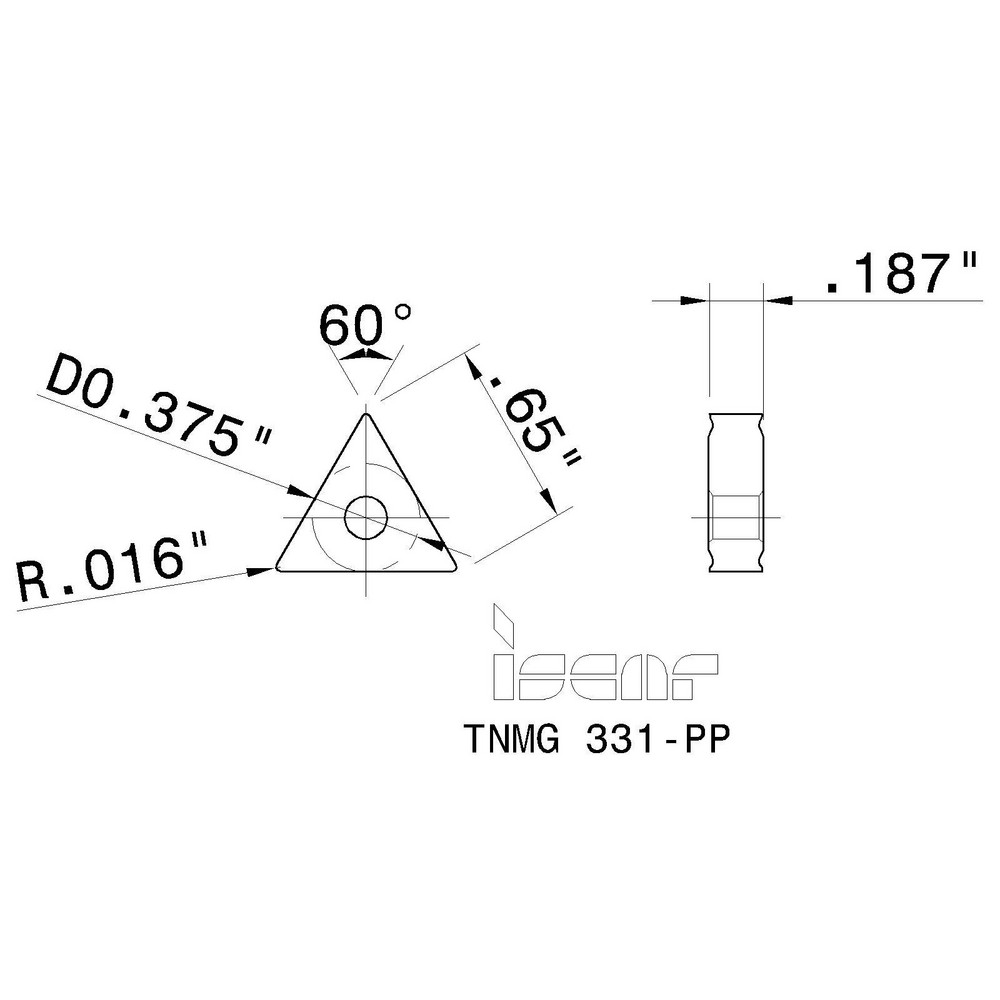 Iscar - Turning Insert: TNMG331PP IC9350, Carbide | MSC Direct