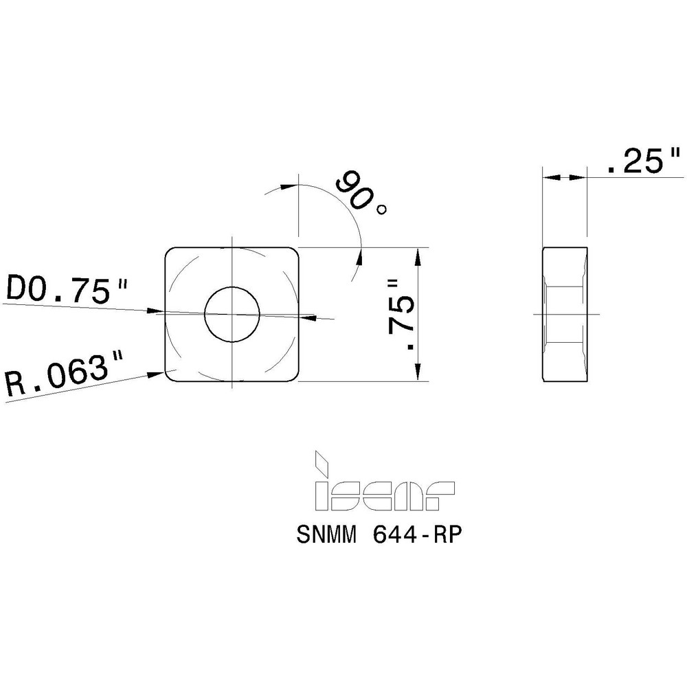 Iscar - Turning Insert: SNMM644RP IC9350, Carbide | MSC Direct