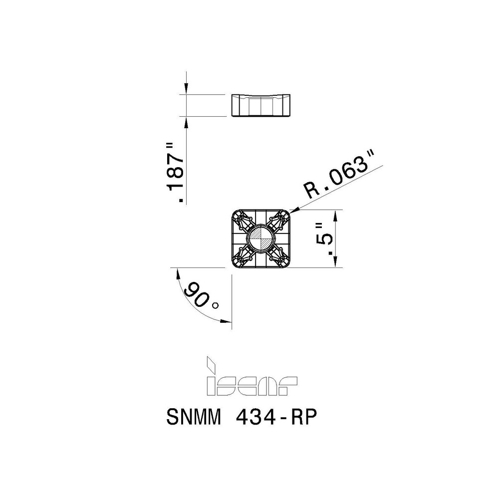 Iscar - Turning Insert: SNMM434RP IC9350, Carbide | MSC Direct