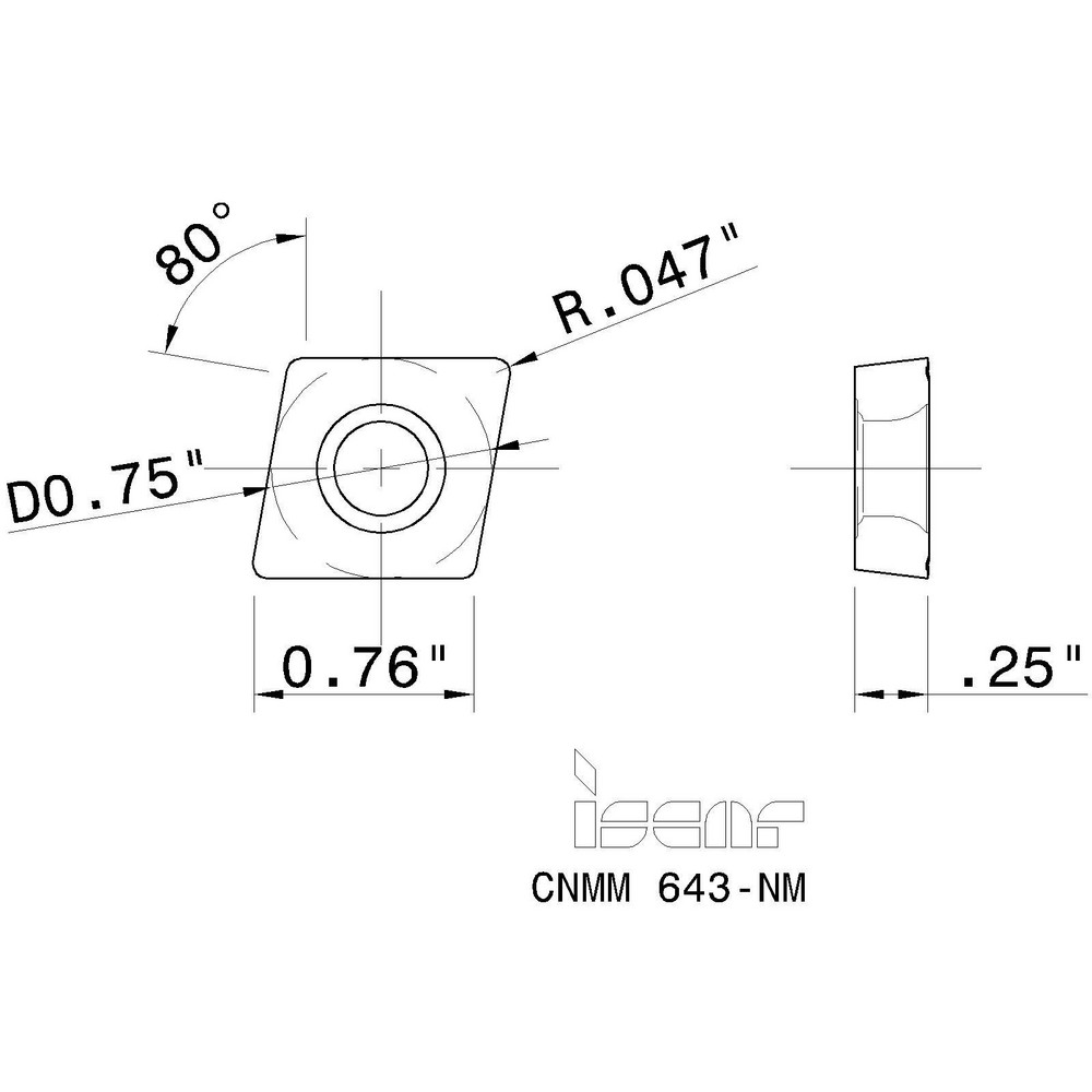 Iscar - Turning Insert: CNMM643NM IC9350, Carbide | MSC Direct