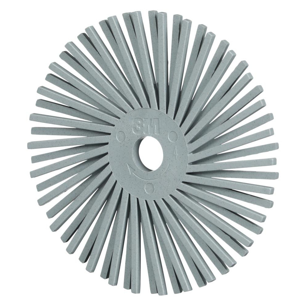 3M - Radial Bristle Brush: 3" Dia, 3/8" Center Hole, Precision Shaped ...